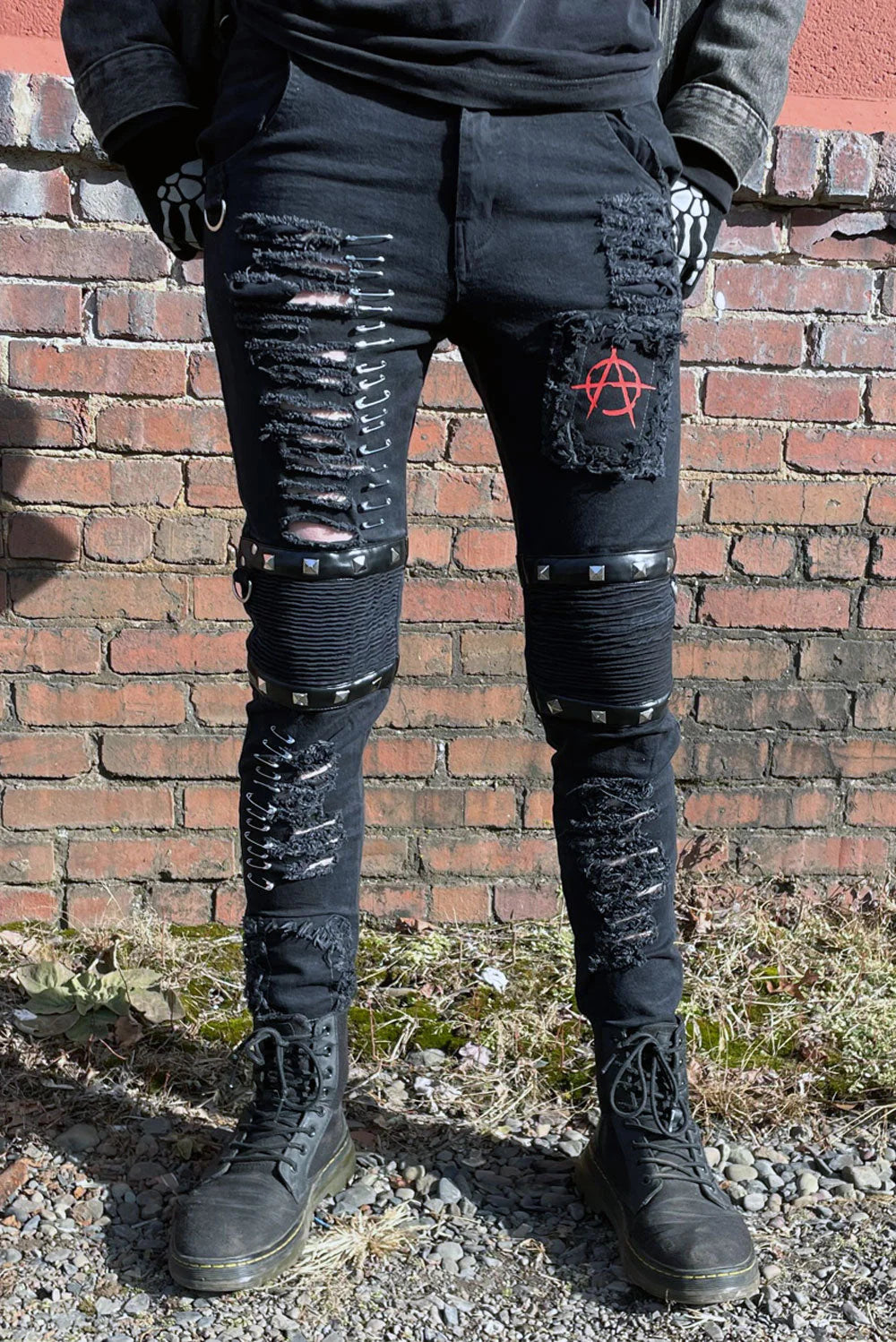 Annihilate Safety Pin Studded Pants – Bloody Rose Boutique
